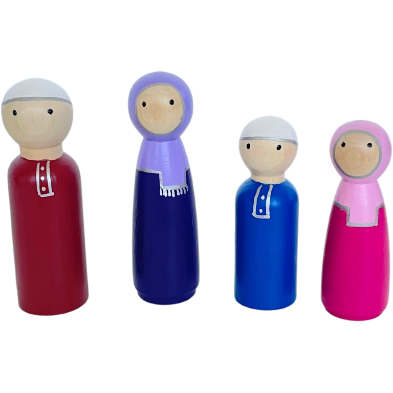 Muslim Family Peg Dolls - Kojokaru Toys, Dubai UAE