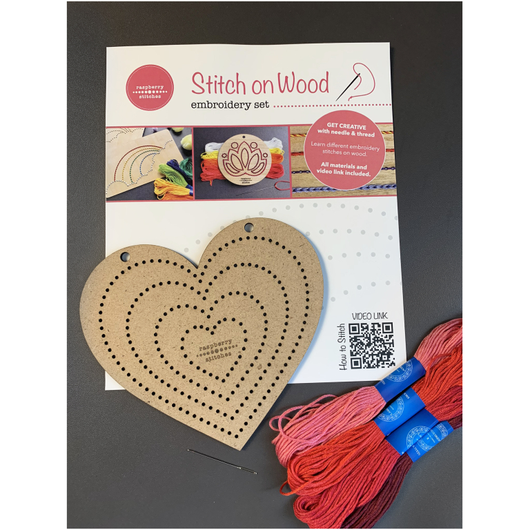 Stitch On Wood Embroidery Set By RASPBERRY STITCHES - Kojokaru Toys ...
